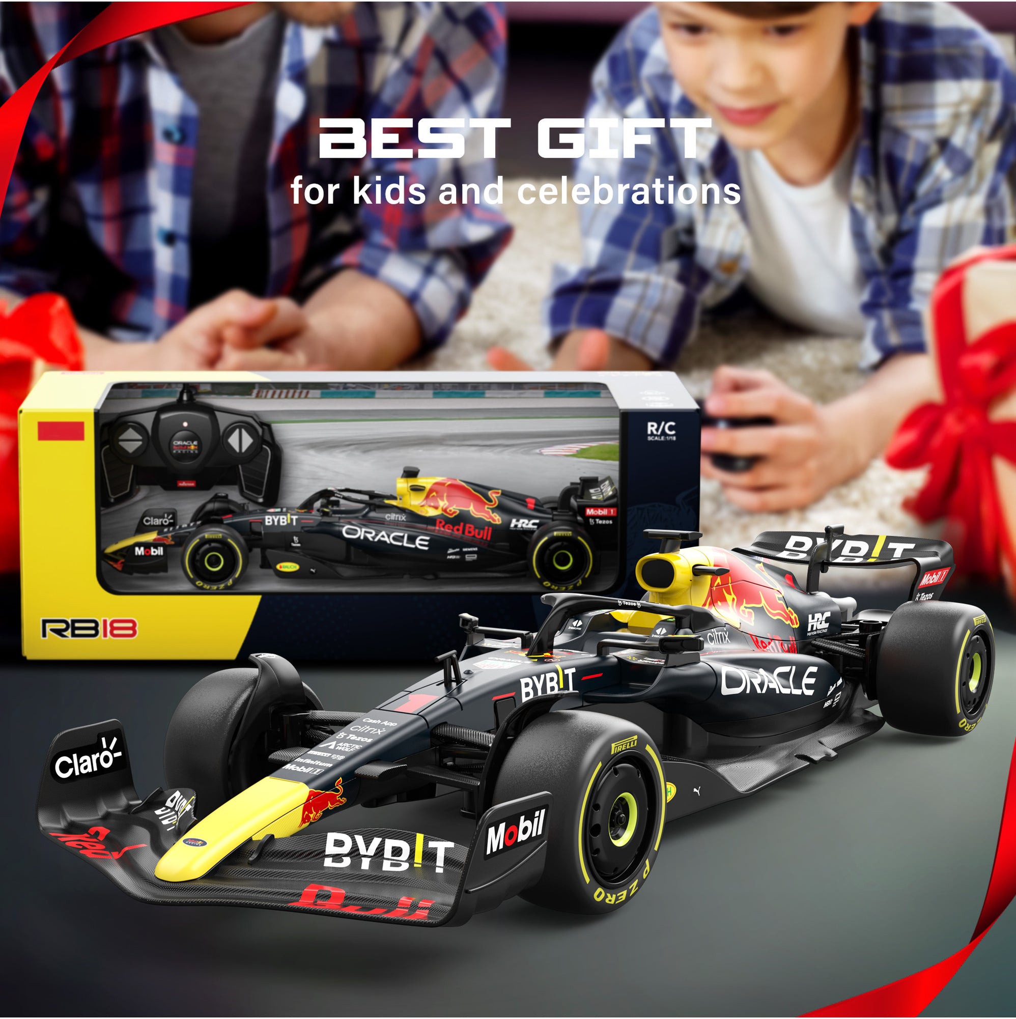 Oracle Red Bull Racing RB18 RC Car 1/18 Scale Licensed Remote Control ...