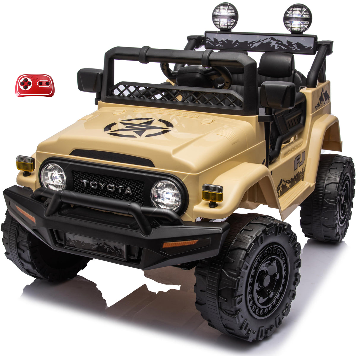 Toyota FJ Cruiser 12V Truck 1 Seater Ride-On Car with LED Lights, Remo ...